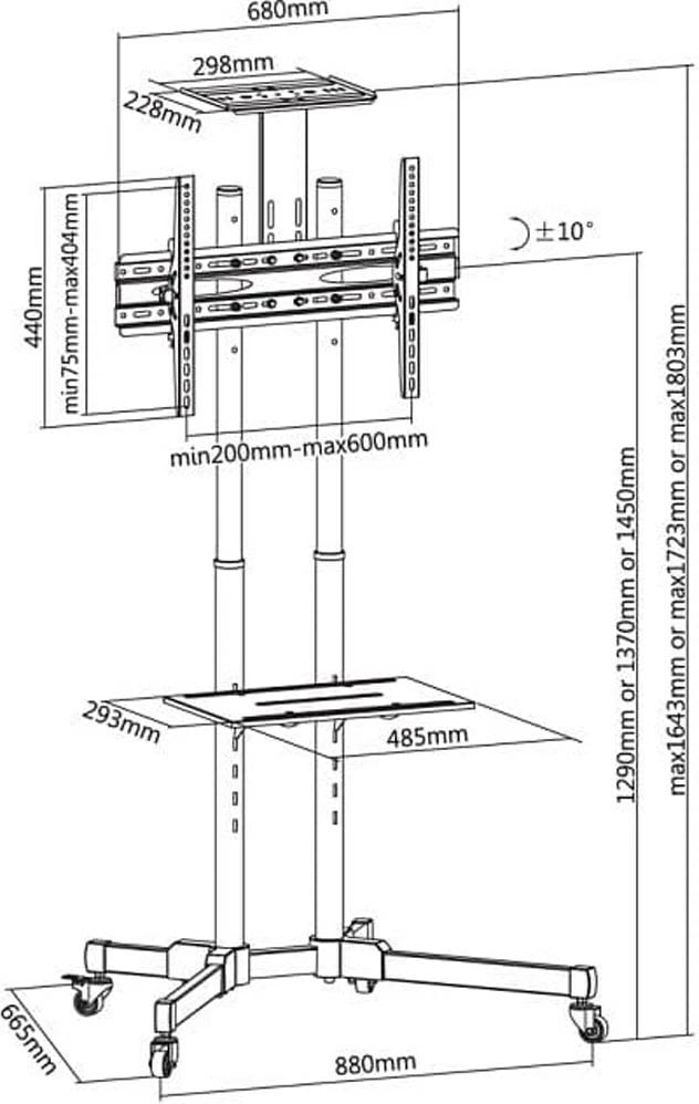 Mbajtëse për televizor Techly ICA-TR16T, 70'' | foleja