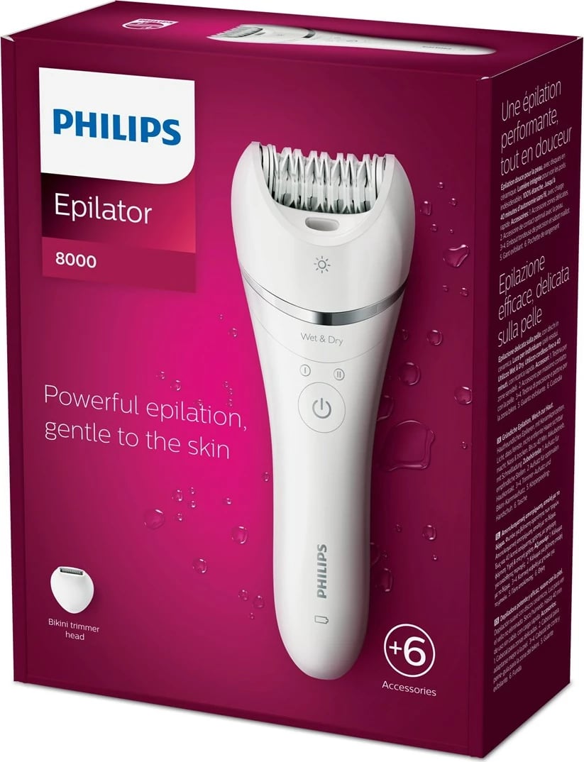 Depilator Philips Series 8000, 5.4W, i bardhë | YLL-200000600