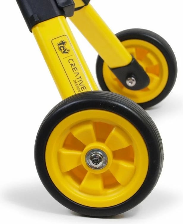 Biçikletë me tre rrota për fëmijë TCV, e verdhë | foleja