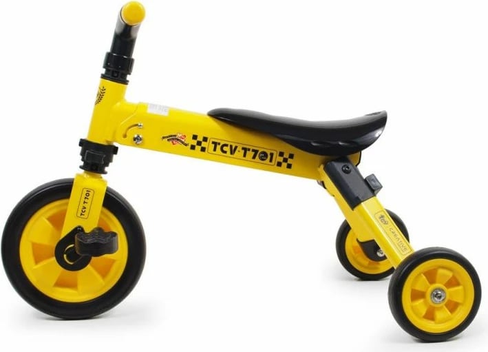 Biçikletë me tre rrota për fëmijë TCV, e verdhë | foleja