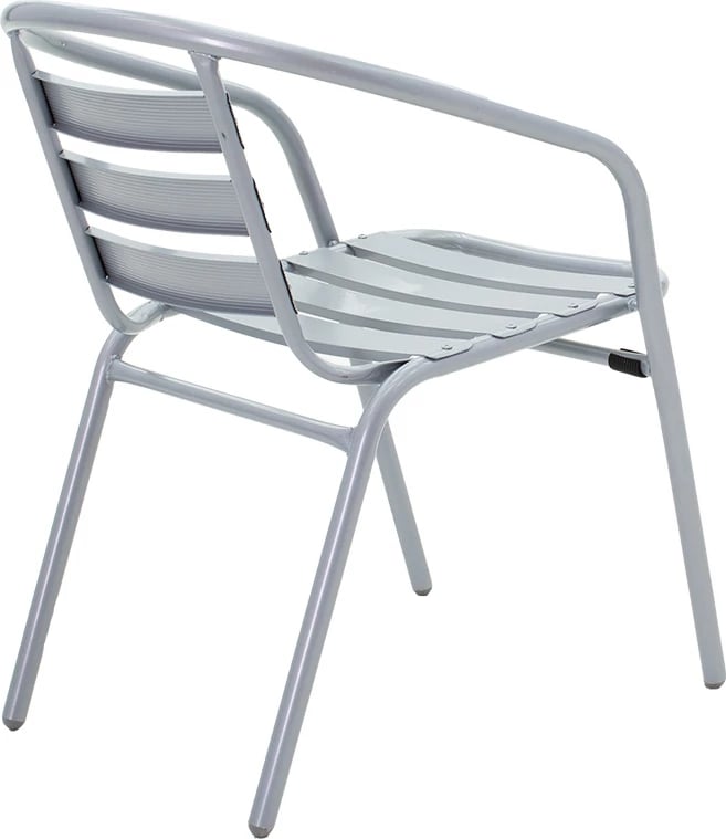 Tavolinë me karrige për terasë, 3 pjesë, metal e xham, ngjyrë e zezë, D60x70cm | PAW-200005110