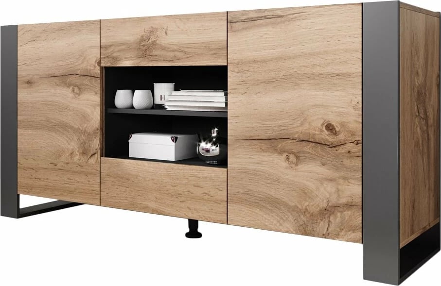 Komodinë moderne nga druri WOODY, ngjyrë druri | foleja