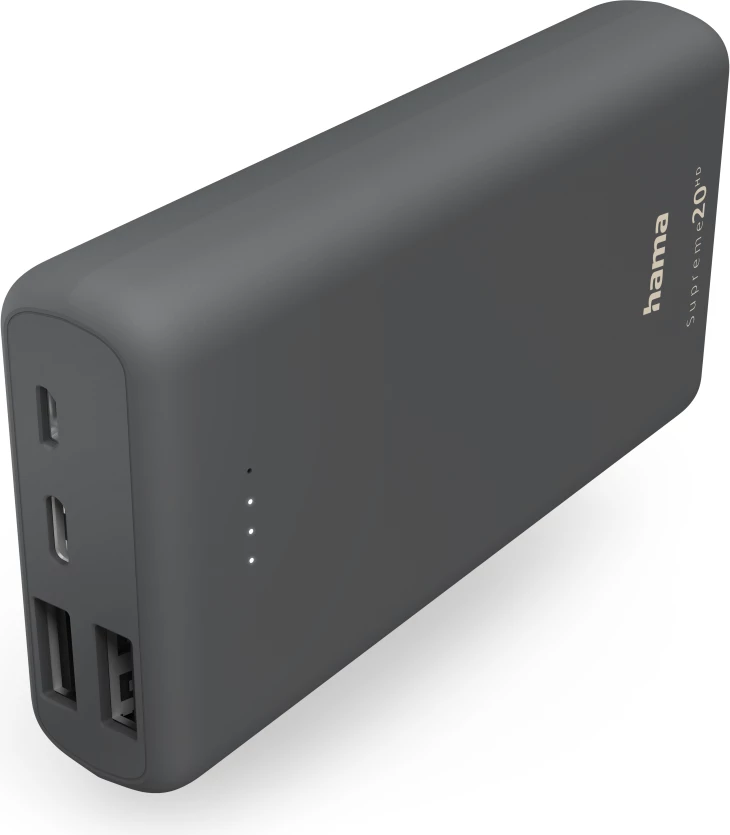Power bank Hama "Supreme 20HD", 20000mAh, e hirtë | foleja
