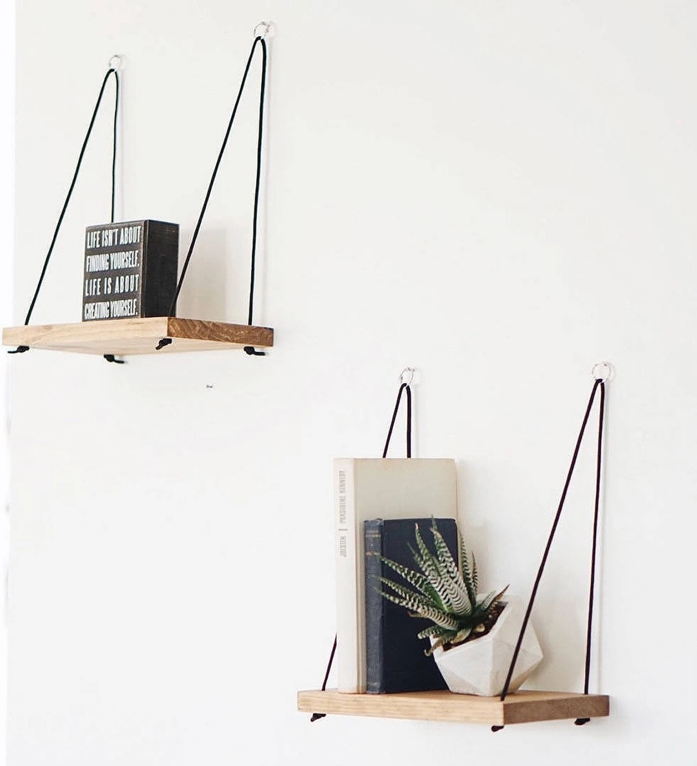 Raftë muri me litar dhe dru FH8970.01, 40x13x50 cm | foleja