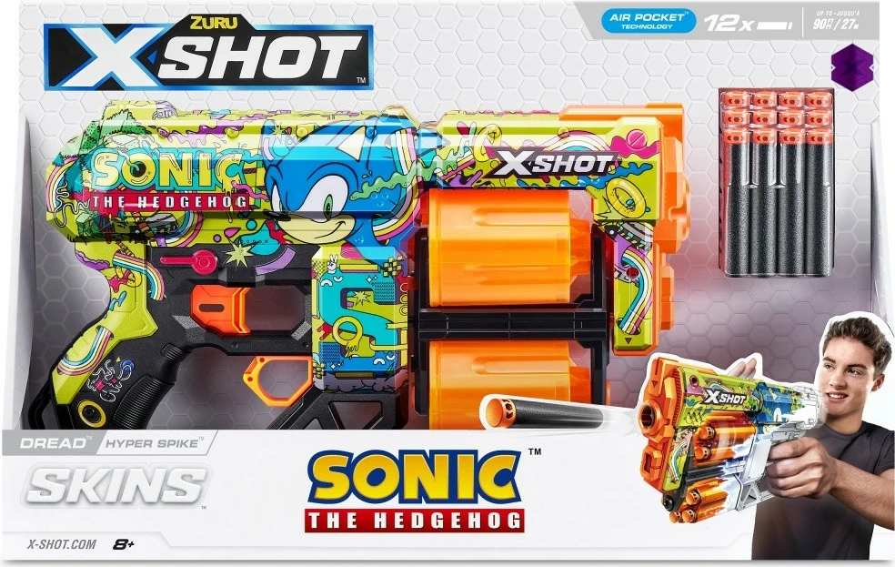 Blaster lodër ZURU X-Shot Skins Dread Sonic the Hedgehog me 12 shigjeta ...