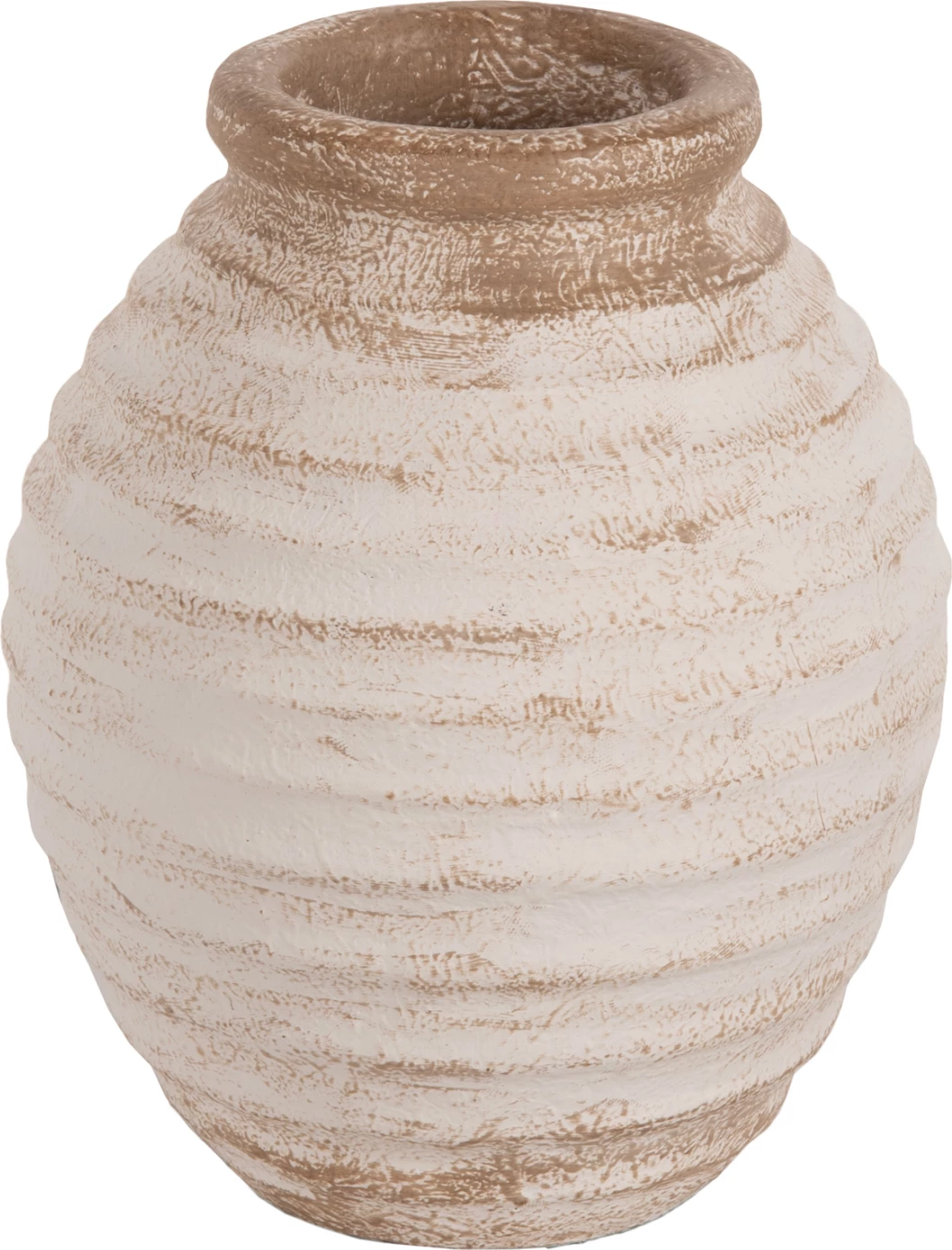 Vazo dekorative PYDNA, ngjyrë e bardhë-bezhë antike | foleja