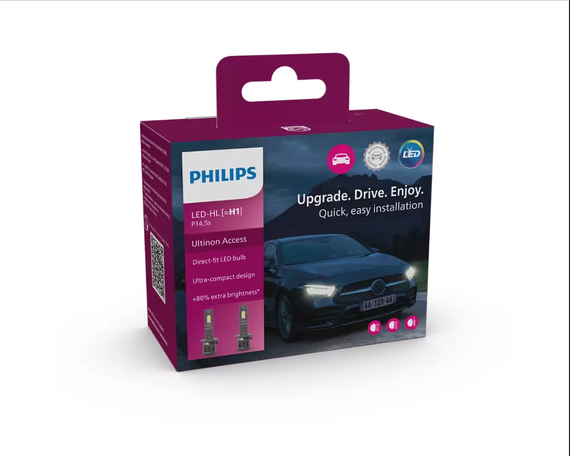Philips Ultinon LED H1 12V 13W 6000 K +80% SET | foleja