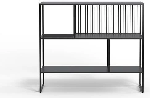 Raft metalik Nextdeco me 2 rafte, H90x105x35cm, Zi | foleja