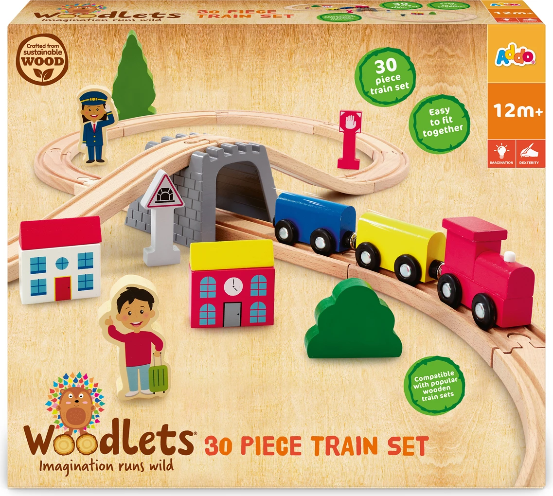 Woodlets 30 Piece Train Set | ENT-200000506