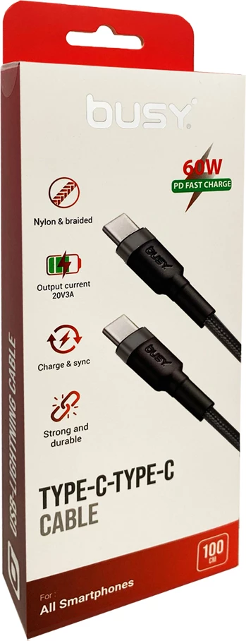 Kabllo Busy Type C to Type C 1 m 60W | AUM-200001859