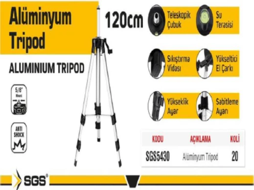 Tripod mbajtës Laseri 120CM SGS5430 | foleja
