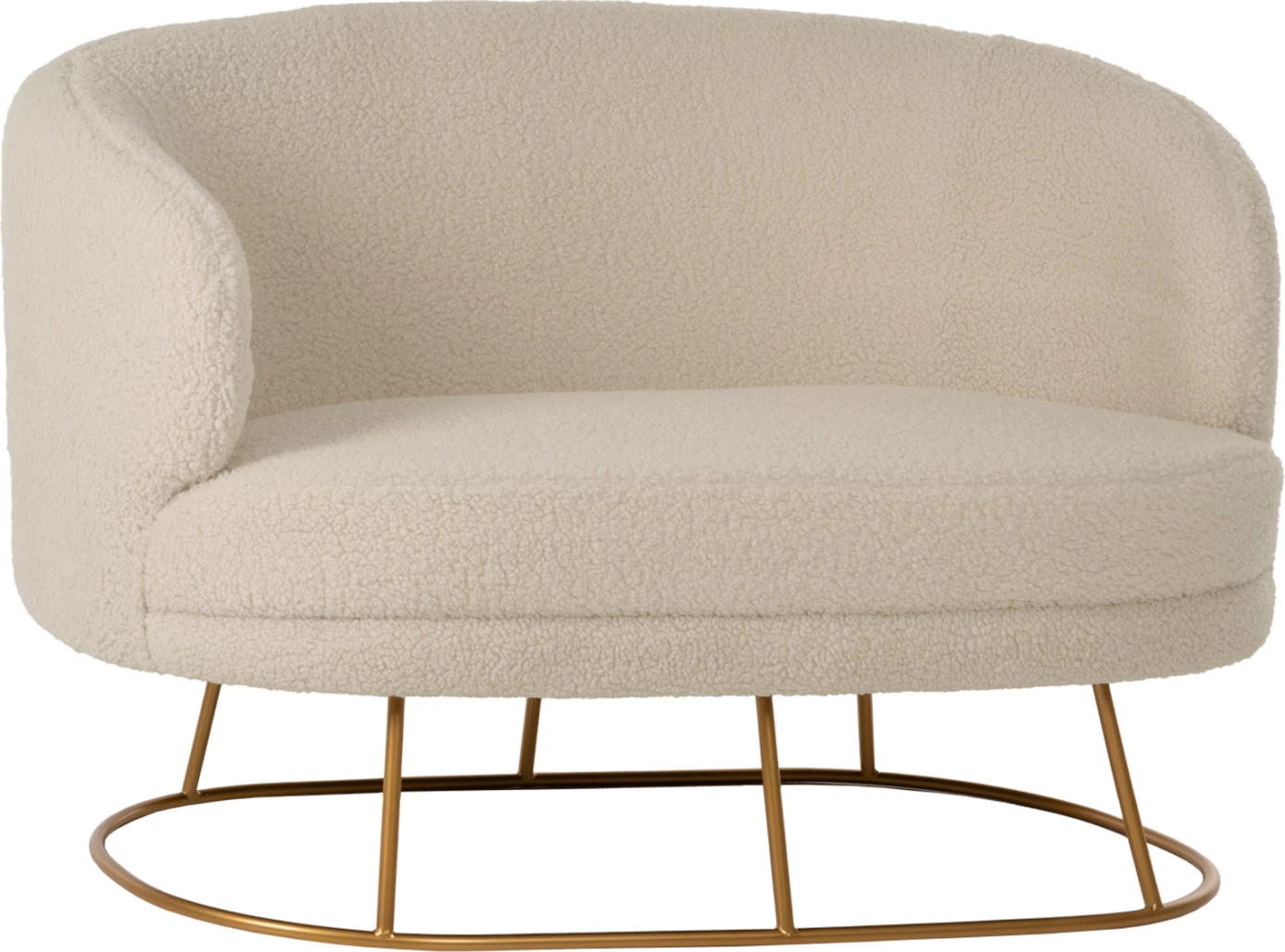 Divan dy vendësh ARIEN FH8492.20 pëlhurë boucle ngjyrë krem dhe bazë ...