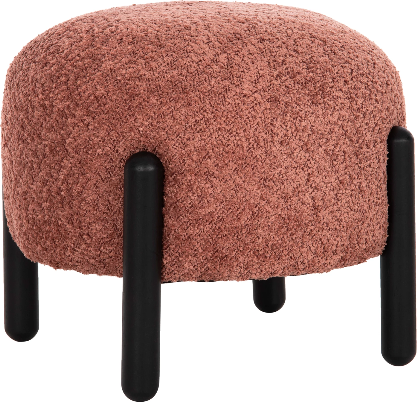 Stol i rrumbullakët EWAN FH9596.02 me pëlhurë boucle rozë dhe këmbë ...