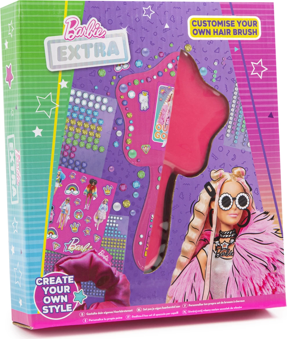 Set lodër për vajza Barbie Extra - Customise Your Own Hair Brush | ENT ...