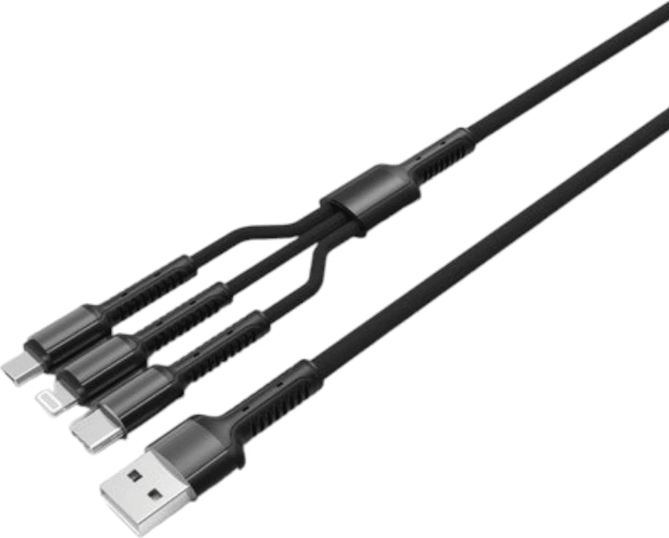 Kabllo e karikimit Ldnio 3 in 1 Wire Charging Cable Charger | foleja