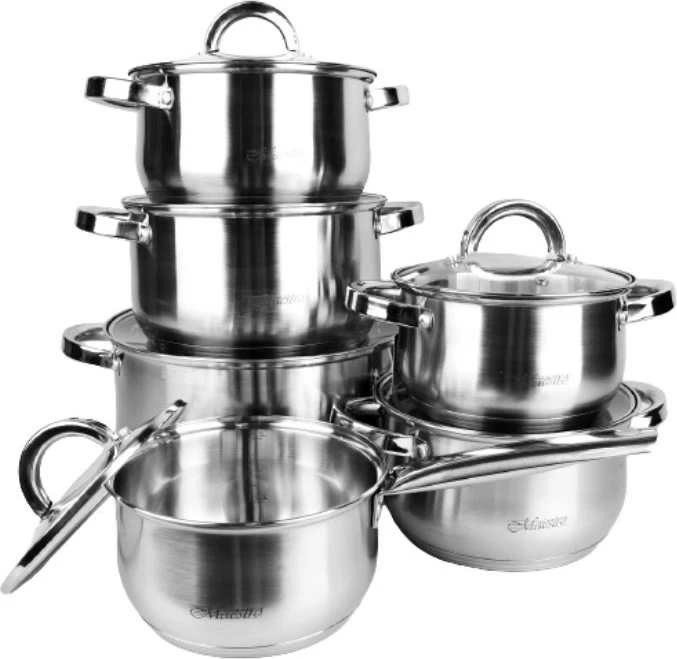 Set me 6 tenxhere Maestro MR-2120 A, çelik inox | foleja