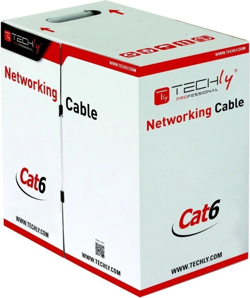 Kabllo rrjeti Techly Cat6 U/UTP (UTP), Gri, 305m | foleja
