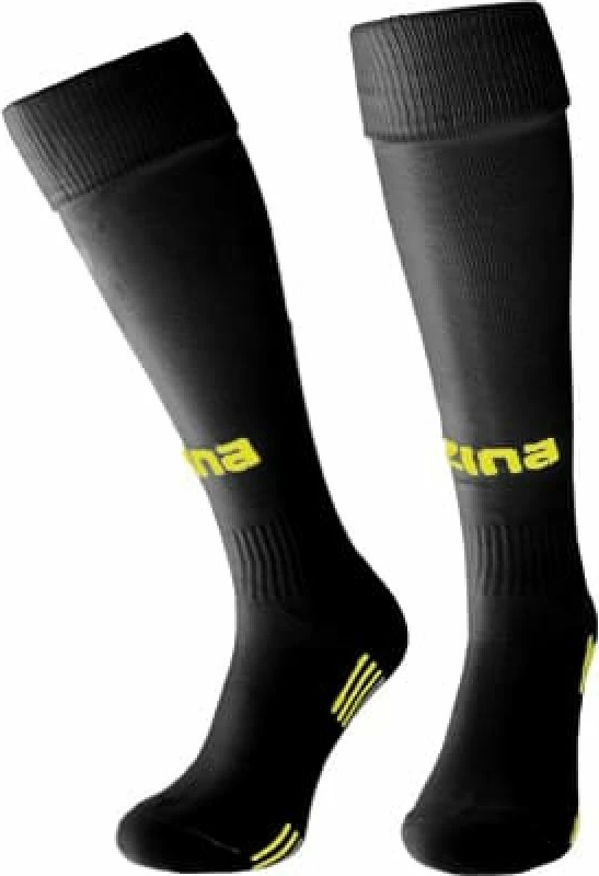 Çorape futbolli për meshkuj dhe fëmijë Zina, të zeza me të verdhë | BSW ...