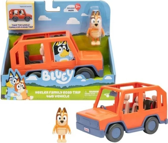 Lodër TM Toys Bluey Family Road Trip, Veturë 4WD, Portokalli | ACN ...