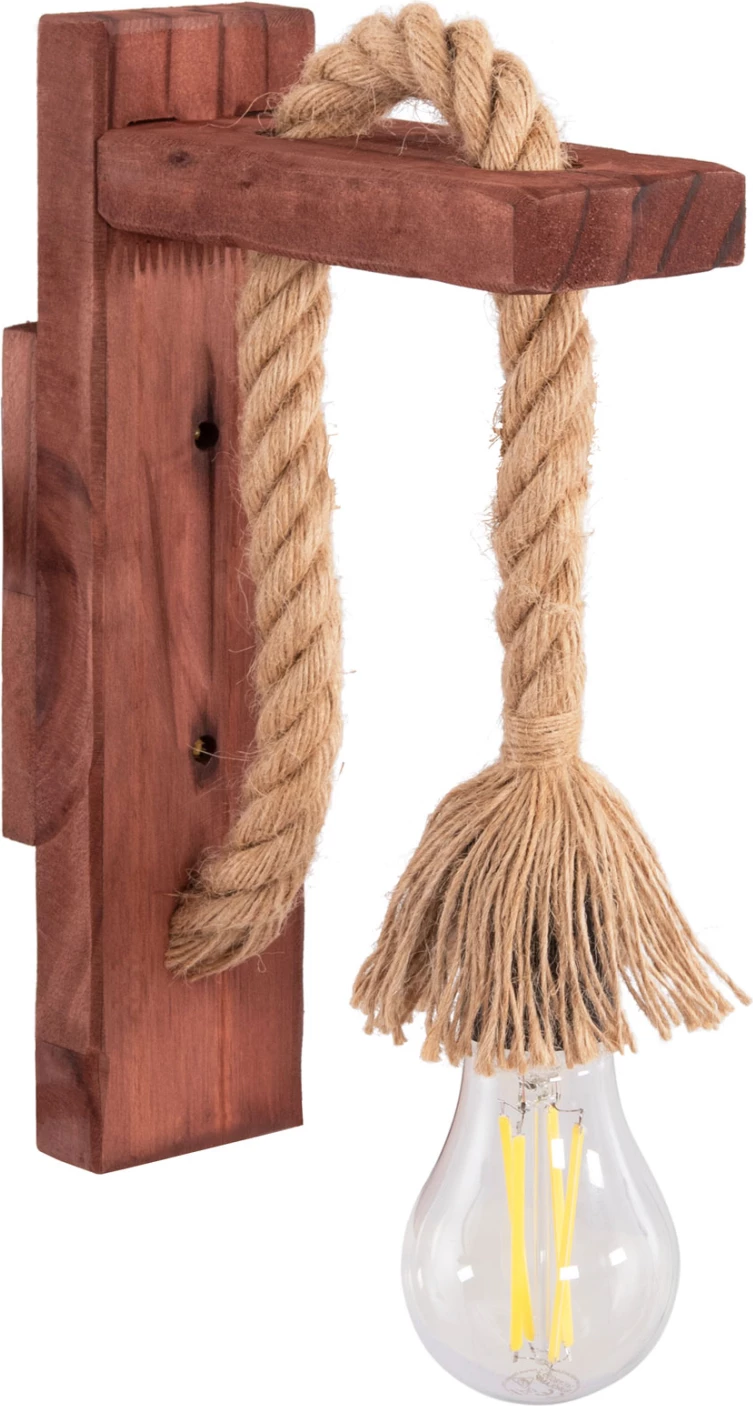 Aplik muri BARN, bazë druri, litar kërpi, FH4469, 7x20x29 cm | MAR ...