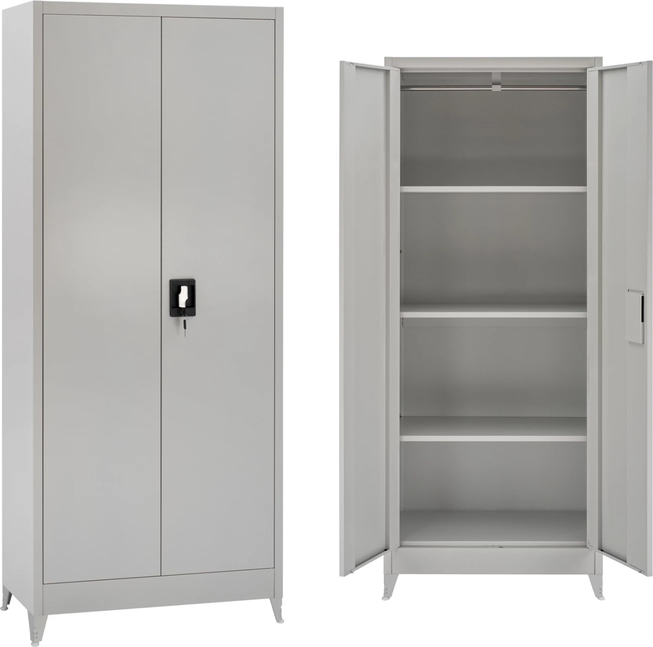 Dollap metalik me 4 rafte 2 dyer & këmbë FH11356 70x40x180 | foleja